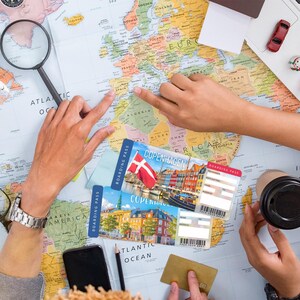 Digital COPENHAGEN Surprise Trip Ticket, DENMARK Printable Boarding ...