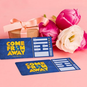 Printable COME FROM AWAY Broadway Surprise Ticket, Musical Collectible ...