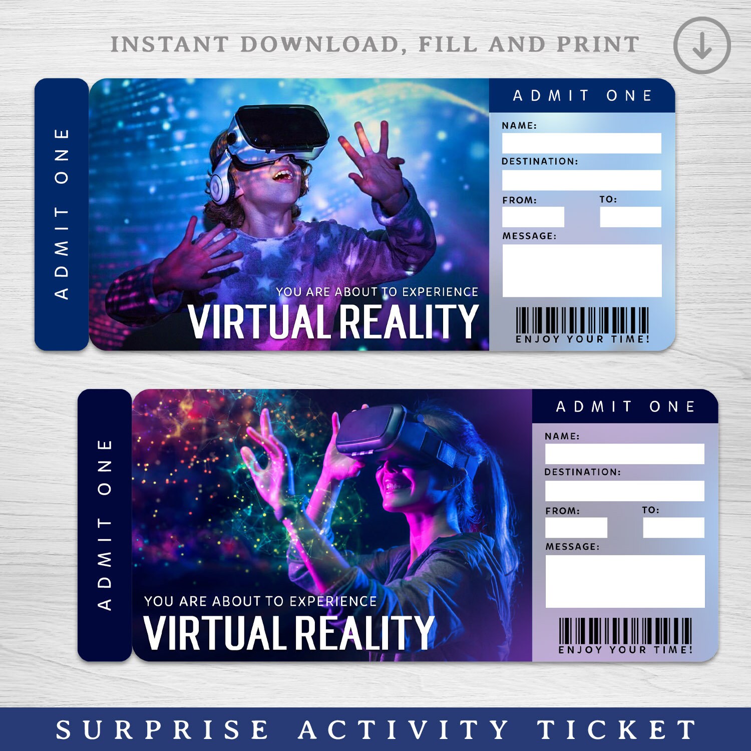 Digital Kids VIRTUAL REALITY Surprise Gift Ticket, VR Game Reveal ...