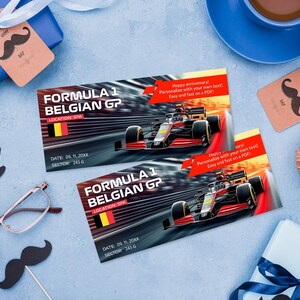 Printable Formula 1 Ticket, Belgian GP Faux Ticket, Editable F1 Spa ...