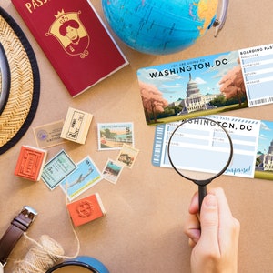 Digital WASHINGTON DC Surprise Trip Gift Ticket, Printable Boarding ...