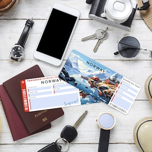 Digital NORWAY Trip Surprise Gift Ticket︱norway Boarding Pass︱printable ...