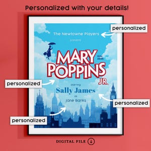 Personalized Mary Poppins Musical Poster︱high School Musical Poster ...