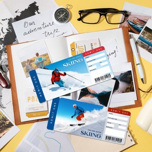 Printable SKIING Surprise Ticket︱winter Vacation Gift Reveal ...