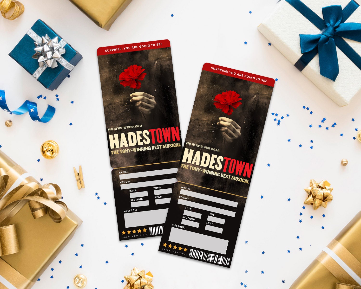 Printable Hadestown Broadway Surprise Ticket︱musical Theatre Ticket ...