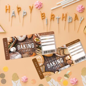 Digital Baking Class Surprise Ticket, Baking Class Voucher Surprise ...