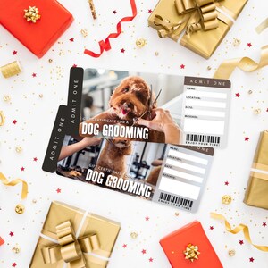 Printable Dog Grooming Gift Certificate︱pet Grooming Salon Voucher ...