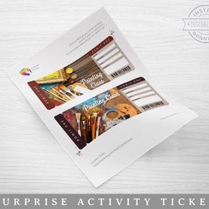 Digital Painting Class Surprise Ticket, Painting Class Voucher Surprise ...