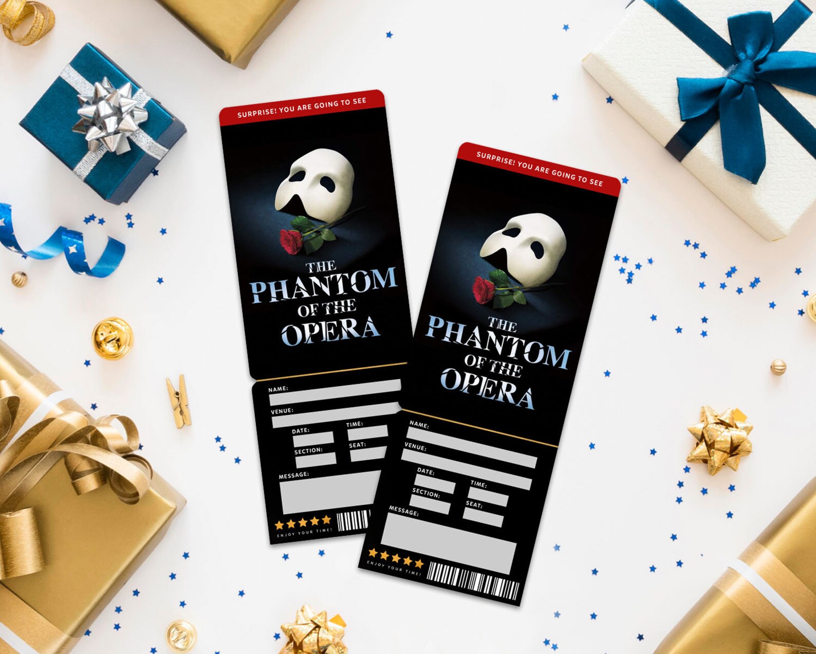 Printable Phantom of the Opera Broadway Surprise Ticket, Musical ...