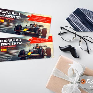 Printable Formula 1 Ticket, Spanish GP Faux Ticket, Editable F1 Spain ...