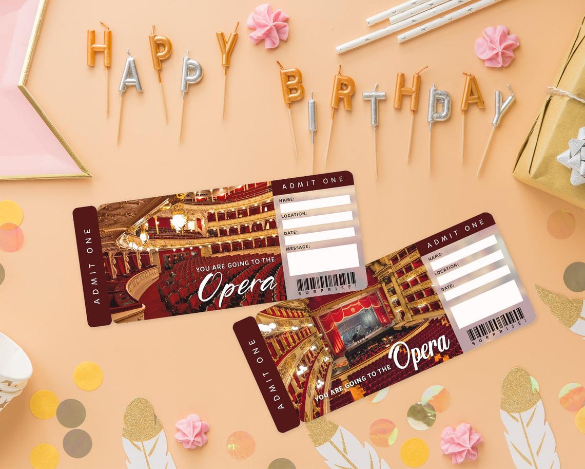 Printable Opera Surprise Surprise Ticket︱opera Night Gift Reveal - Etsy