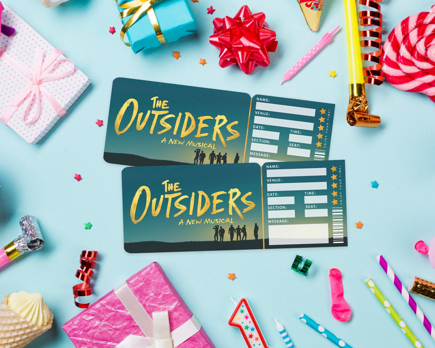 Printable the Outsiders Broadway Surprise Ticket︱musical Theatre Ticket ...