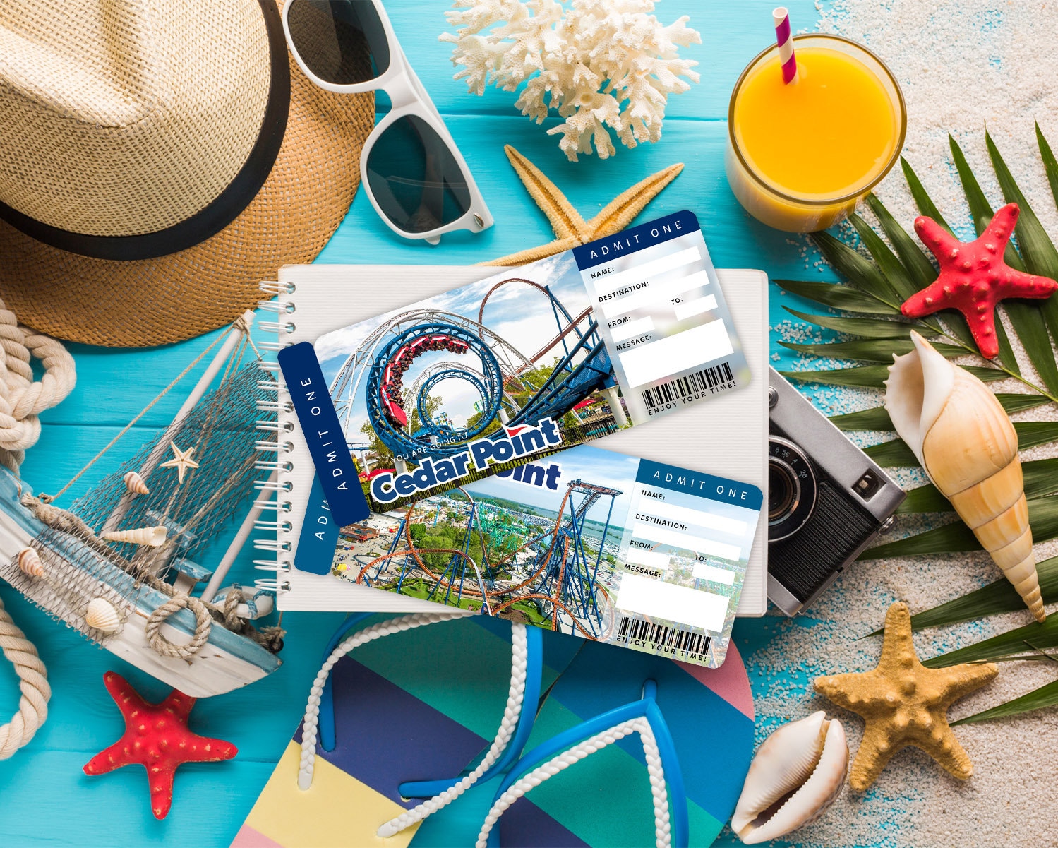 Digital CEDAR POINT Surprise Trip Gift Ticket, Amusement Park Printable ...