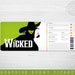 Printable Wicked Broadway Surprise Ticket︱musical Theatre Ticket︱event ...