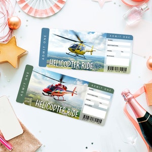 Digital HELICOPTER RIDE Surprise Gift Ticket, Helicopter Tour Gift ...