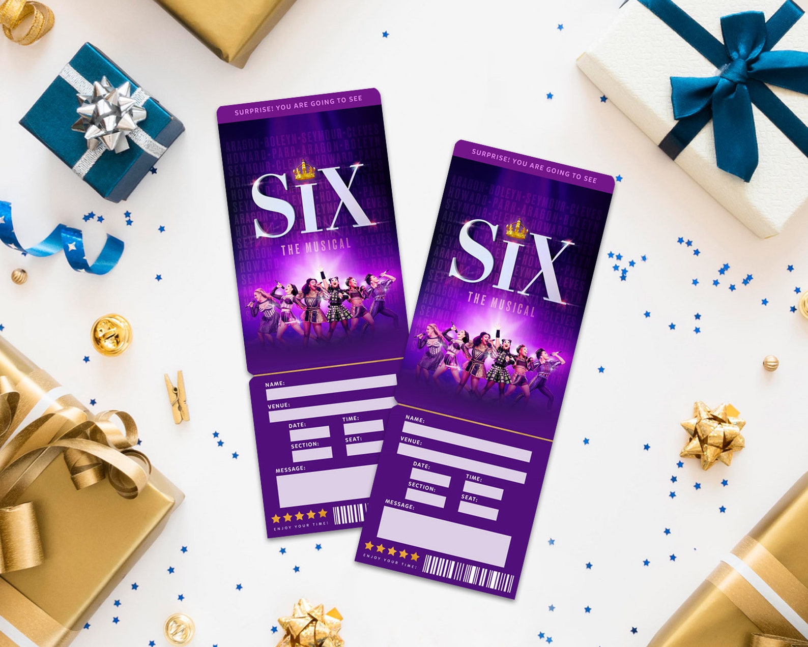 Printable Six Broadway Surprise Ticket︱musical Theatre Ticket︱event ...