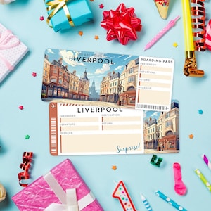 Digital LIVERPOOL Surprise Trip Gift Ticket, UK Printable Boarding Pass ...