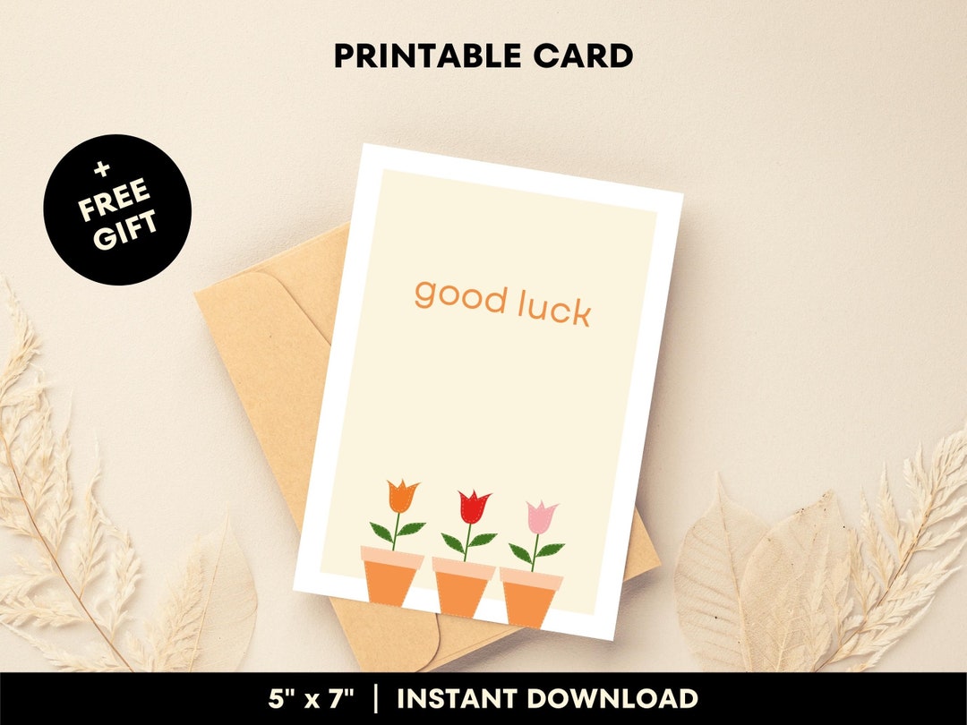Good Luck Card With Vibrant Tulips, Bon Voyage Card, New Adventure ...