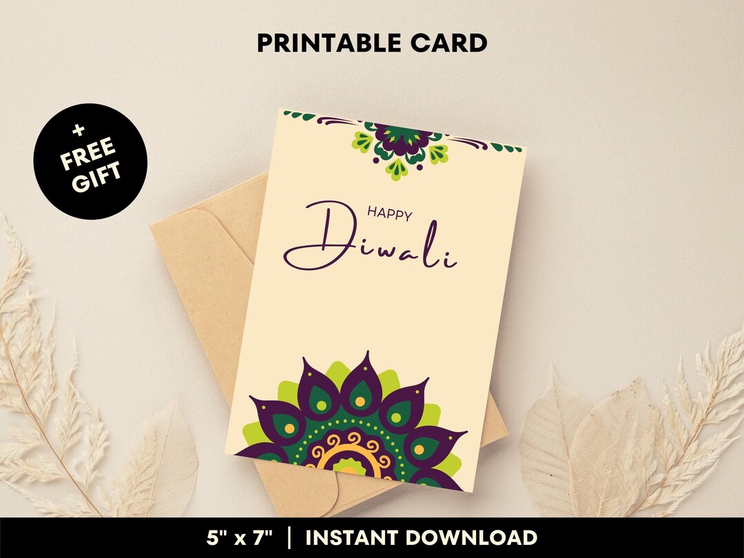 Diwali Rangoli Card, Elegant Design, Deepawali Greeting Card, Diwali ...