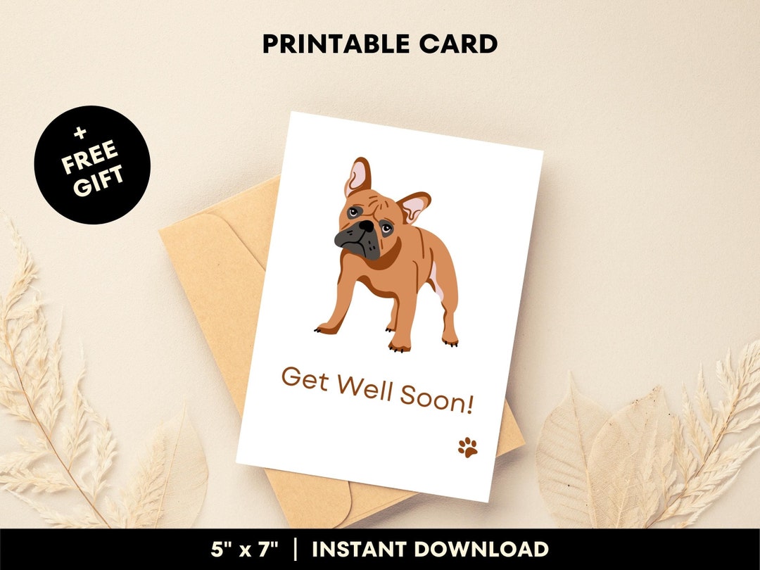 Cute Dog Get Well Card, Speedy Recovery Card, Feel Better Soon Card ...