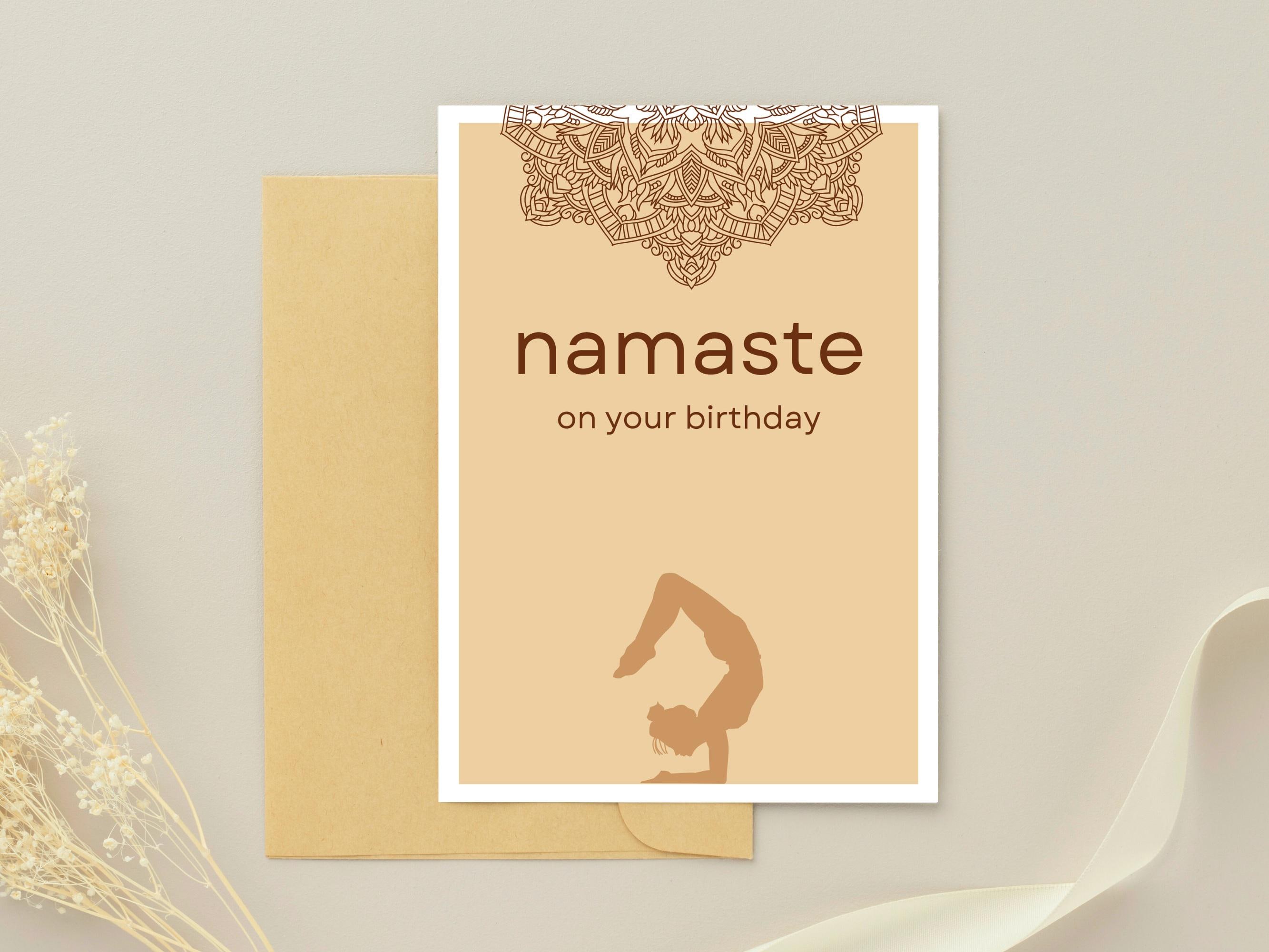 Yoga Fan Birthday Card, Yoga Greeting Card, Happy Birthday Printable ...