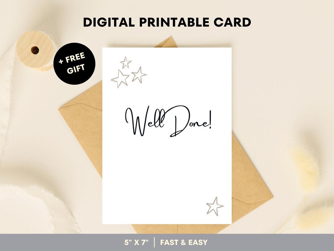 Well Done Card With Starry Design Great Job Card Way to Go Card ...