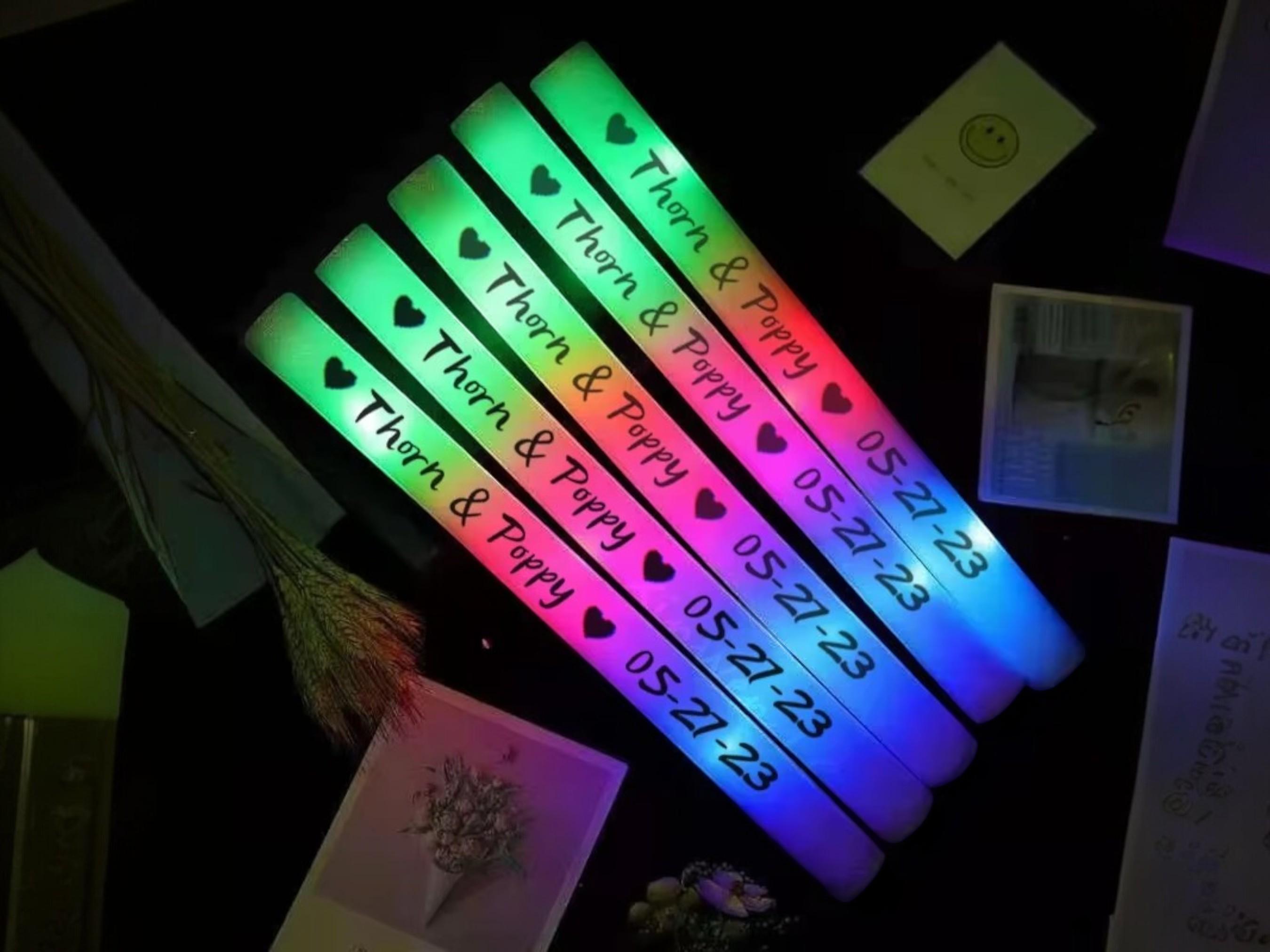 Bulk RGB LED Glow Foam Sticks | Party Light Tubes for Birthday, Wedding ...
