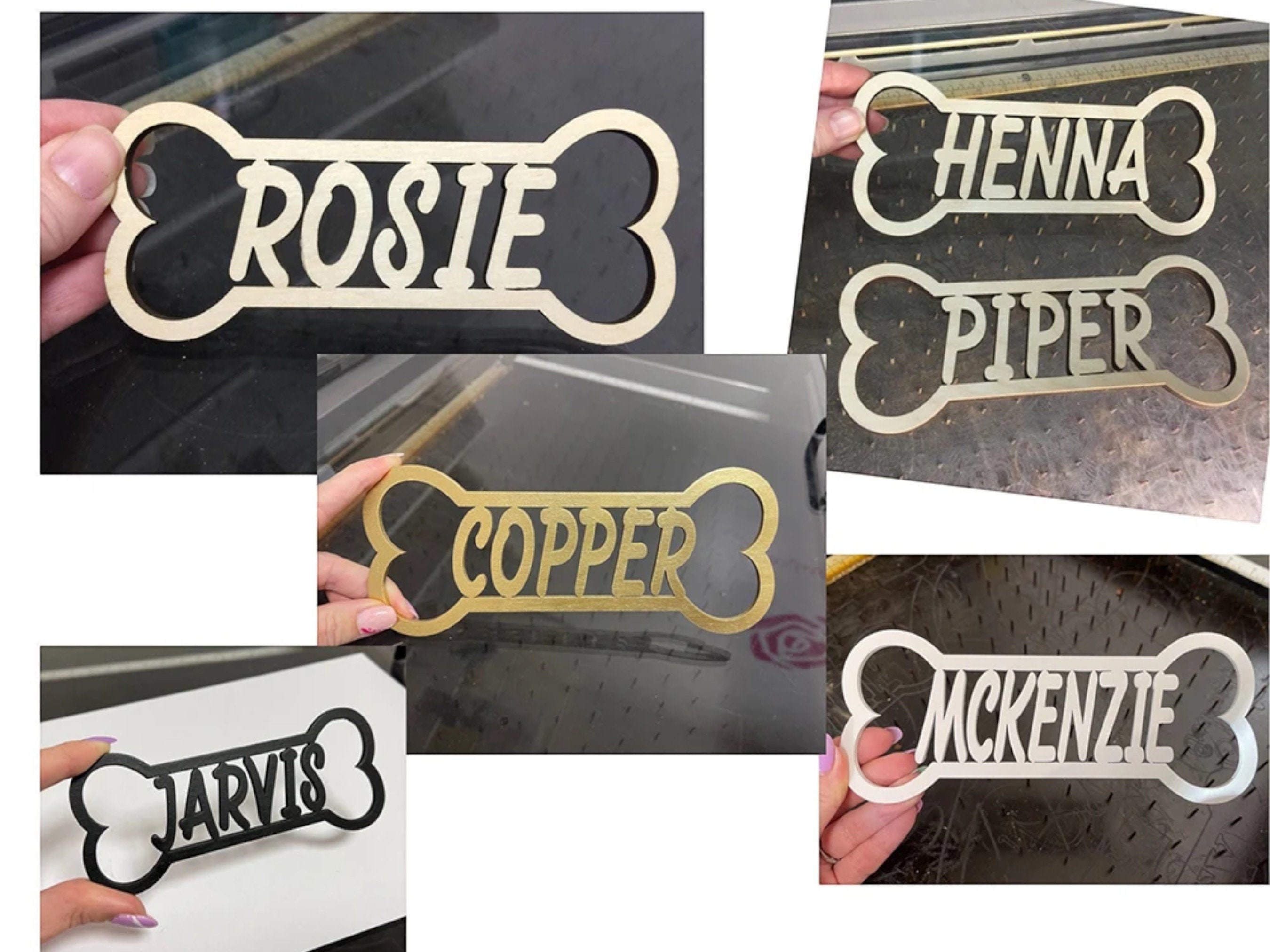 Custom Wooden Dog Bone Name Sign - Personalized Pet Name Plaque for ...