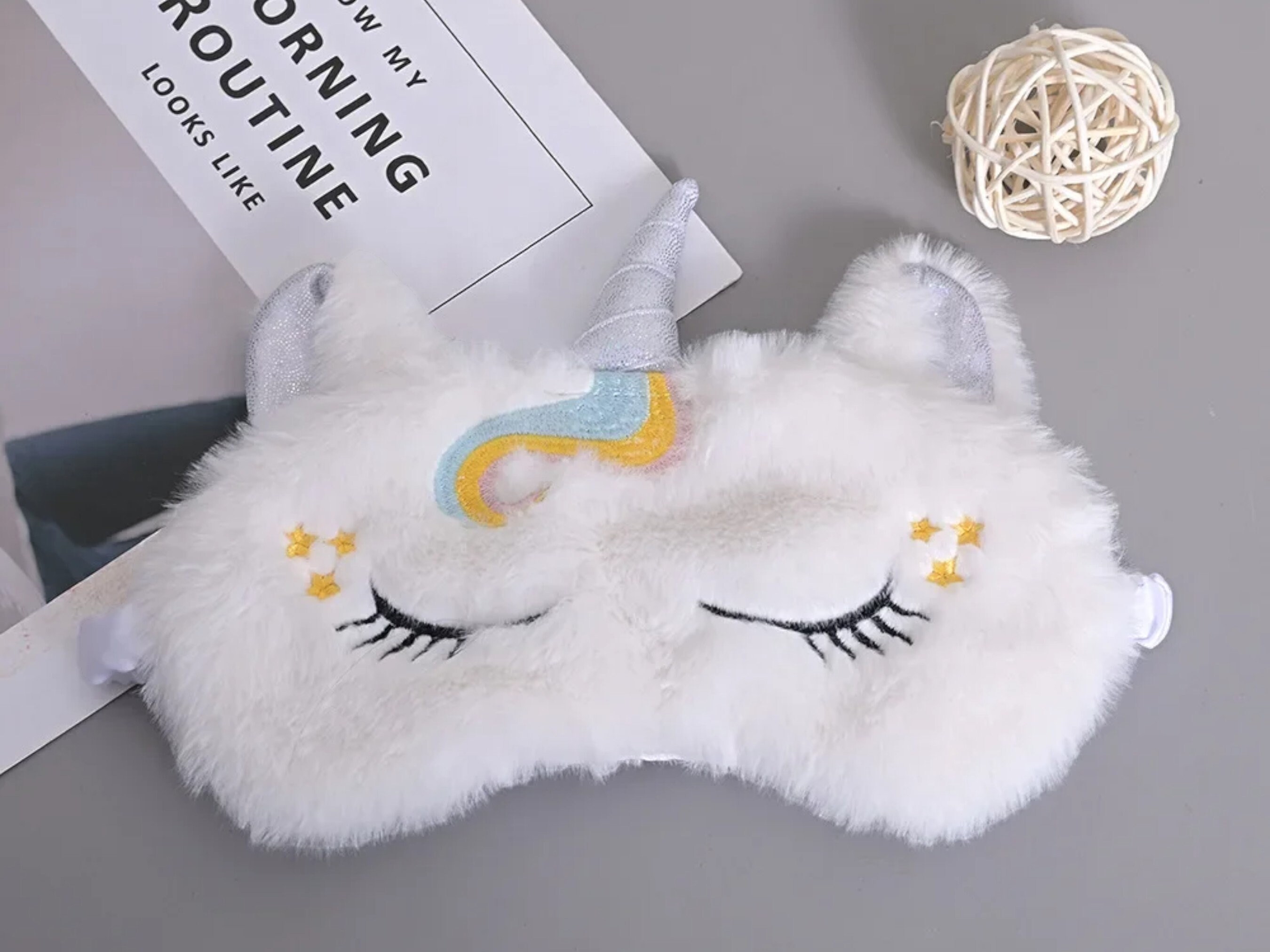 Cute Glitter Unicorn Plush Eye Mask - Soft Sleeping Blindfold for ...
