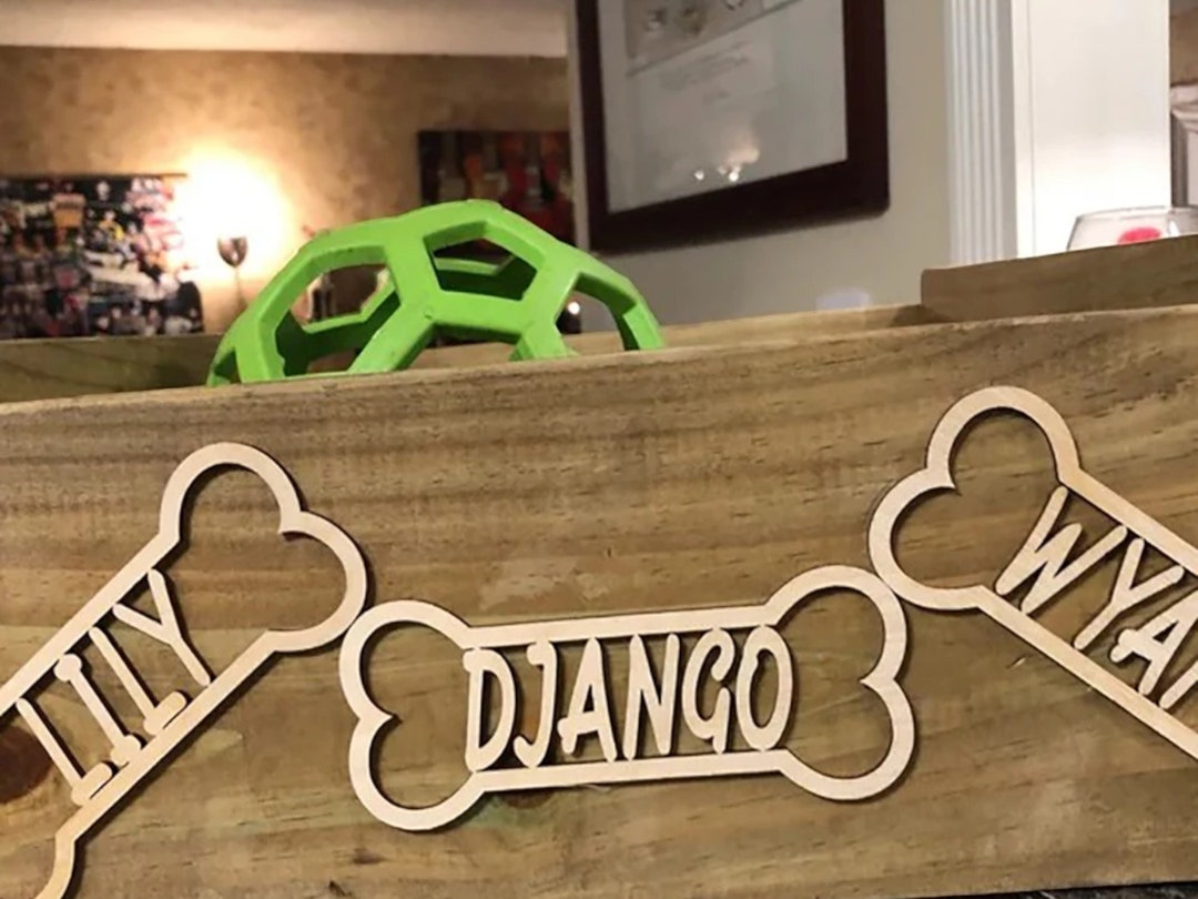 Custom Wooden Dog Bone Name Sign - Personalized Pet Name Plaque for ...