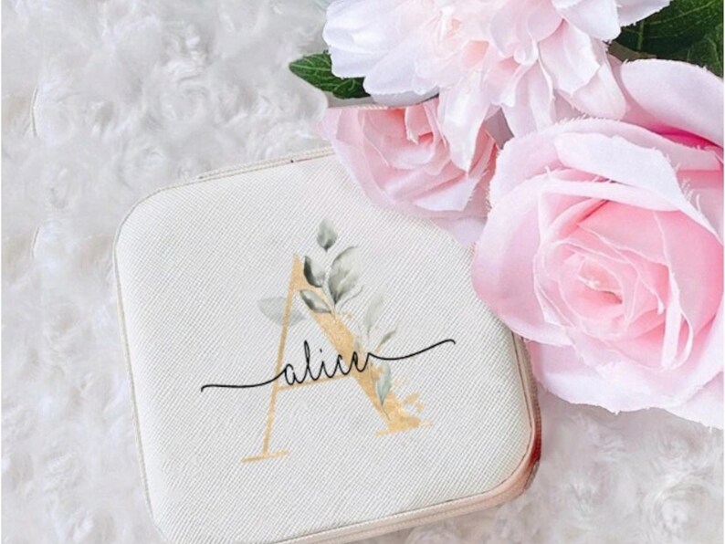Personalized Letter Name Jewelry Box - Travel Ring Boxes for Girls ...