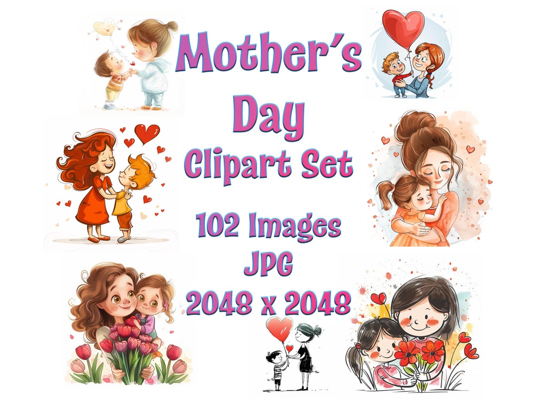 Mother's Day Bundle Clipart, Family, Mom, Mom's Day, Love, Children ...