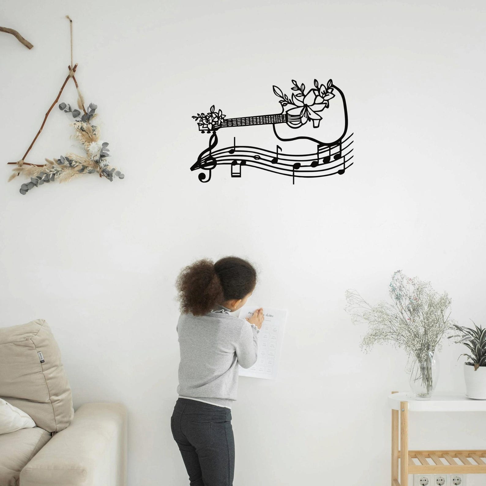 Guitar Music Notes Metal Art for Wall Hanging Home Décor –acoustic ...