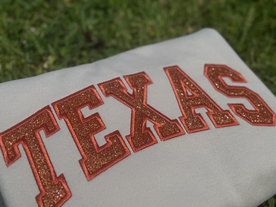 Texas Embroidered Sweatshirt, Texas Bling Sweatshirt, Texas Glitter ...