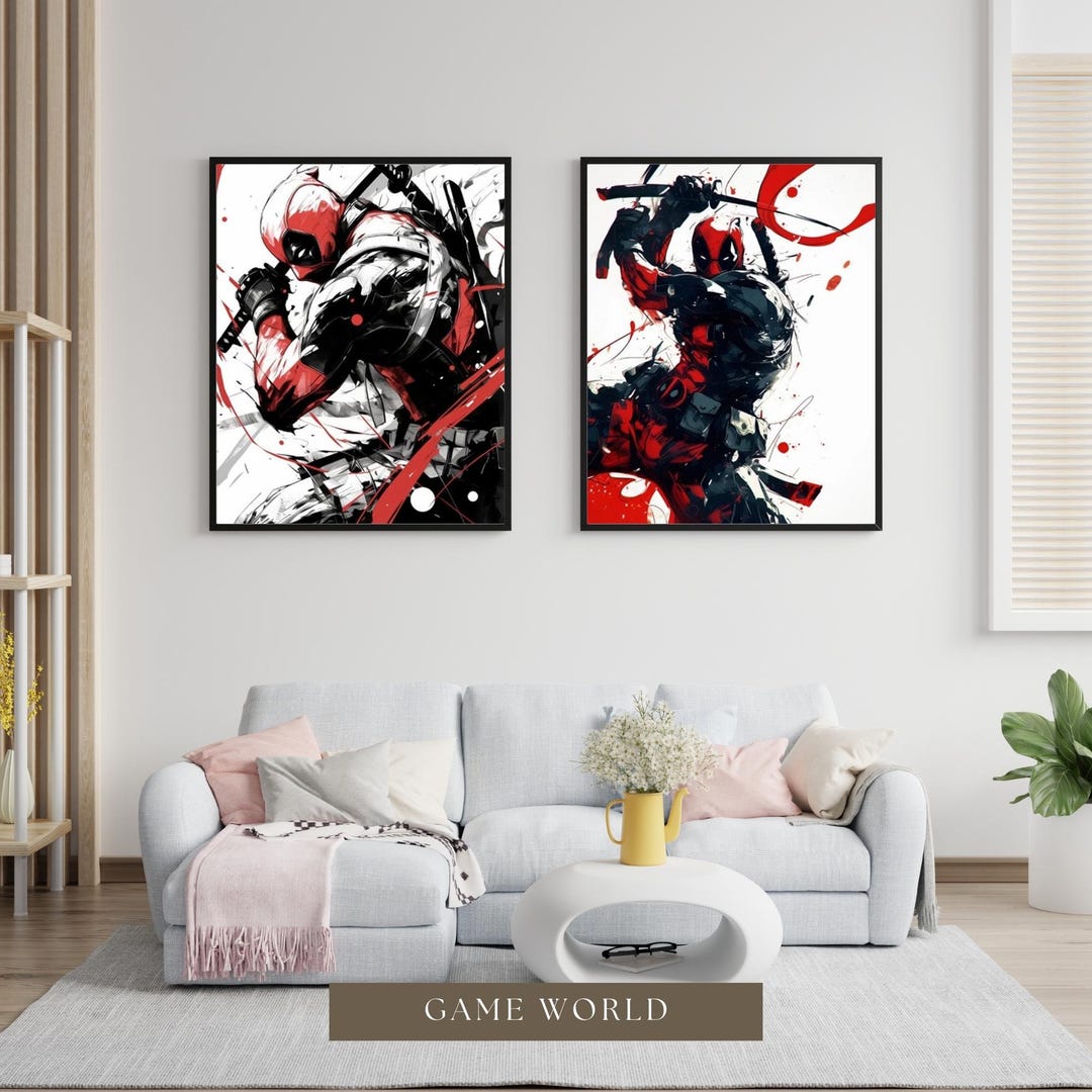 Deadpool Wall Art Christmas Gift Wall Decor Home Decor Gift for Gamer ...
