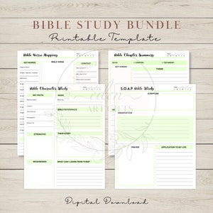 Bible Study Bundle, Bible Verse Mapping, Bible Character Study, Bible ...