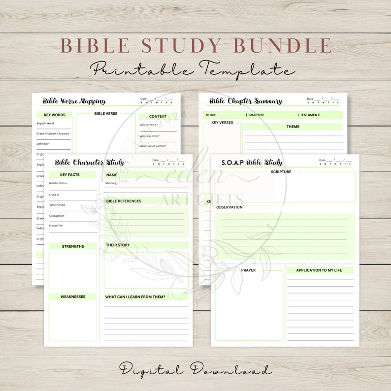 Bible Study Bundle, Bible Verse Mapping, Bible Character Study, Bible ...