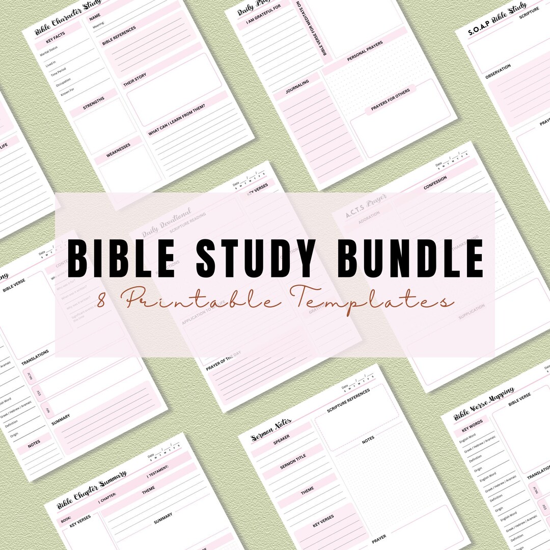 Bible Study Bundle, Bible Verse Mapping, Bible Character Study, Bible ...