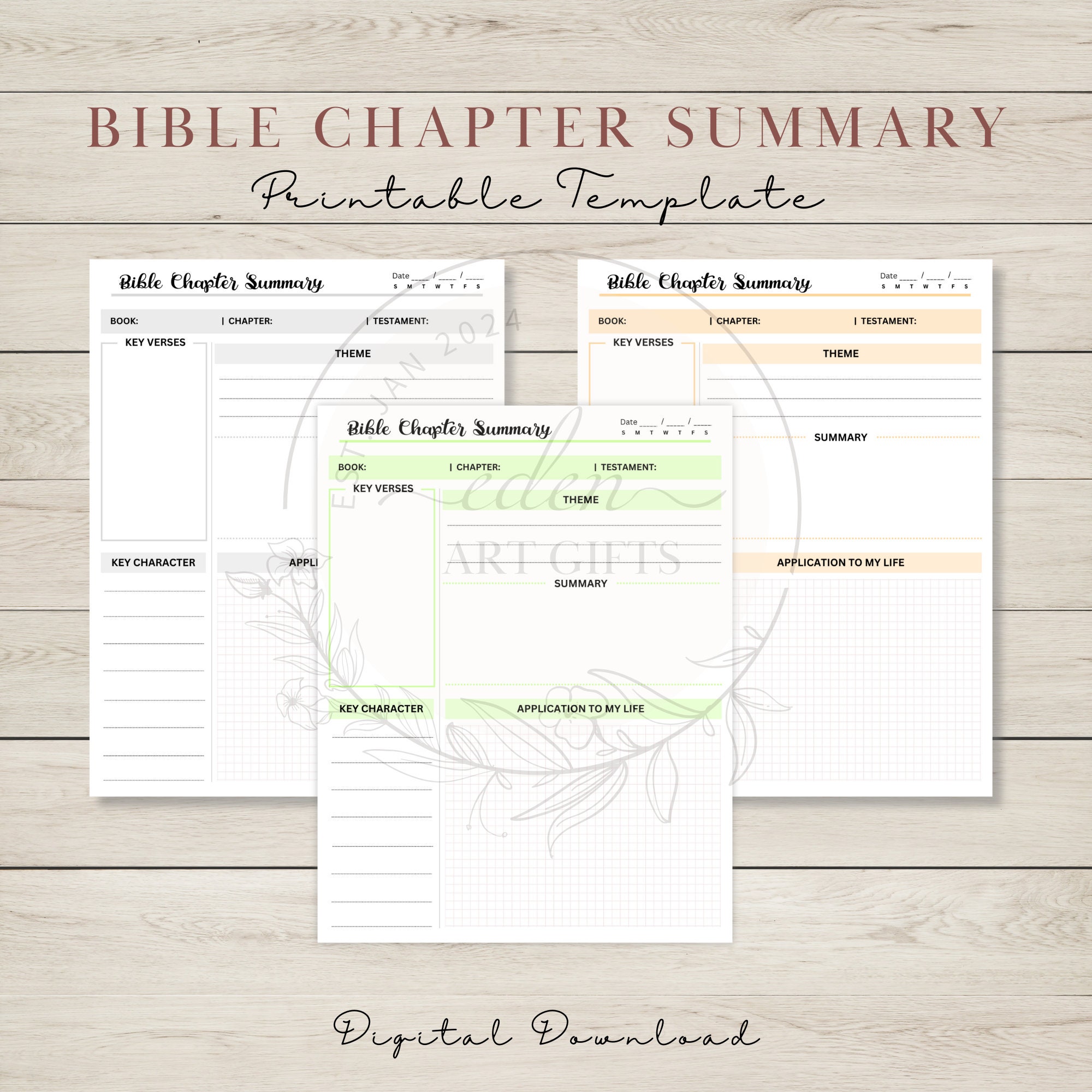 Bible Chapter Summary Printable Template Christian Worksheets ...