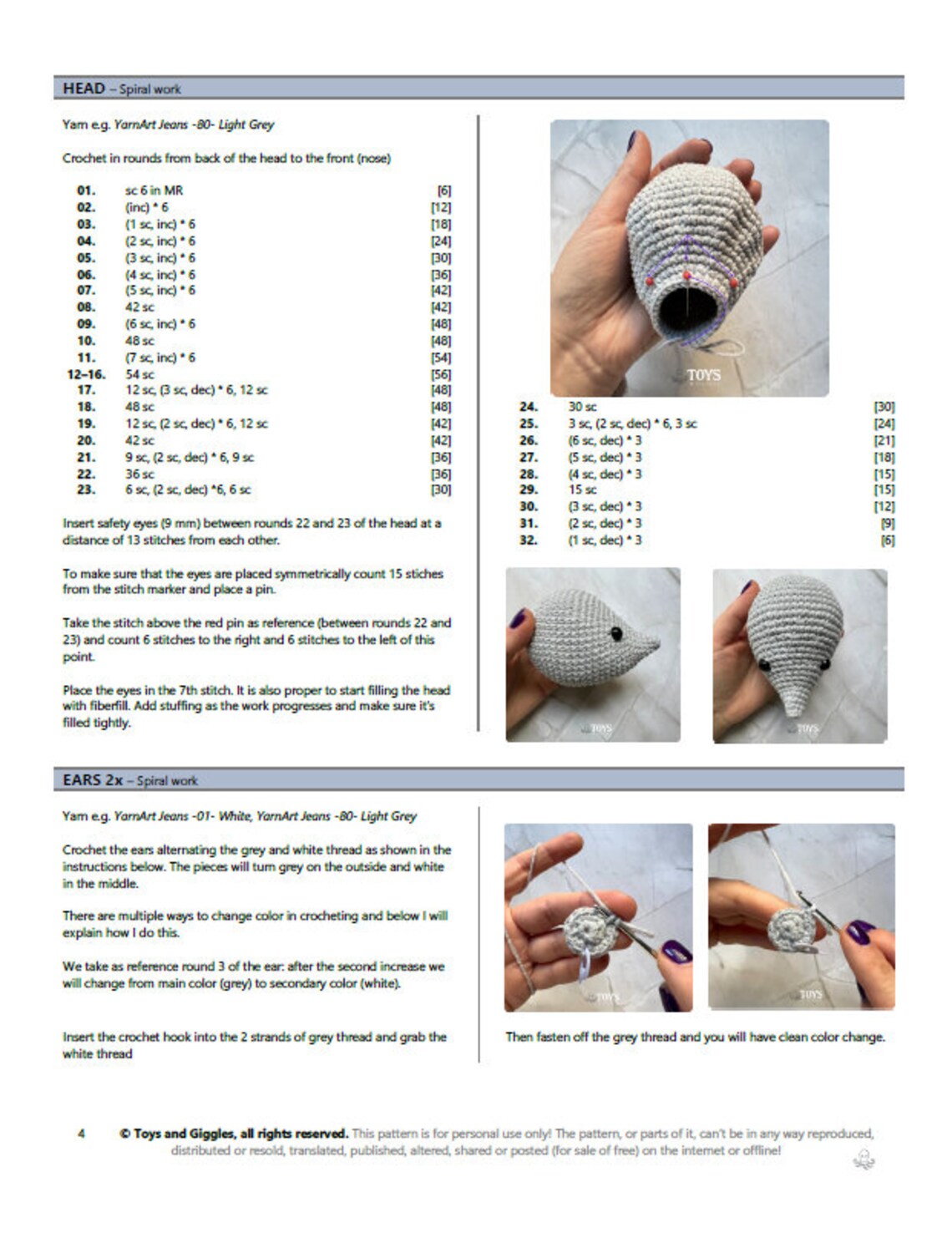 PDF Lilly & Otto the Mouse Family/crochet Pattern in English/digital ...