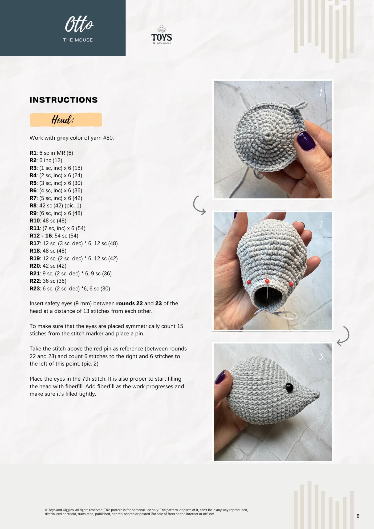 Otto the Mouse Crochet Pattern – Amigurumi Toy PDF (english Digital ...