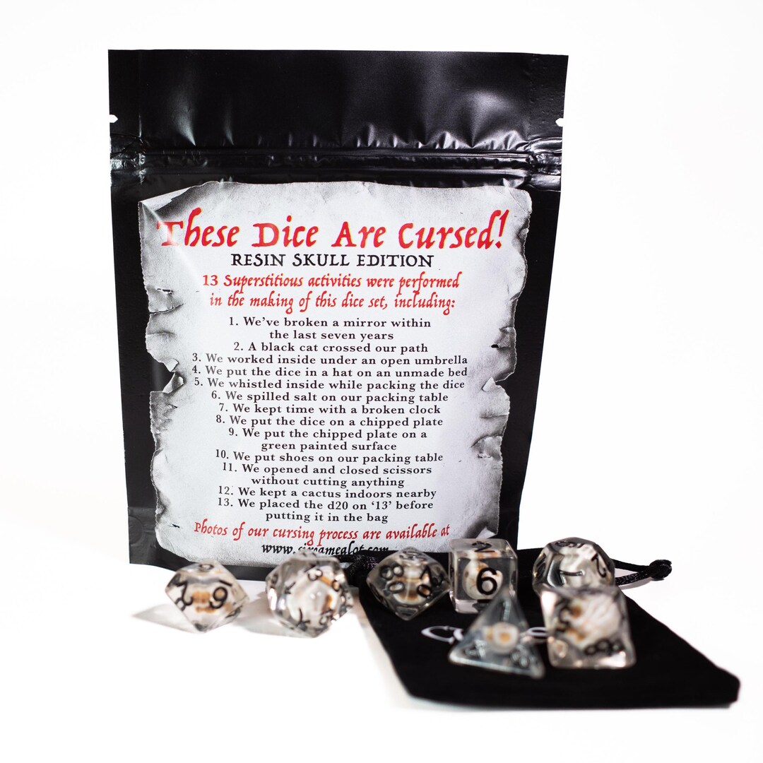 These Dice Are Cursed | 7 Dice RPG Set of "guaranteed" Cursed Dice - Etsy