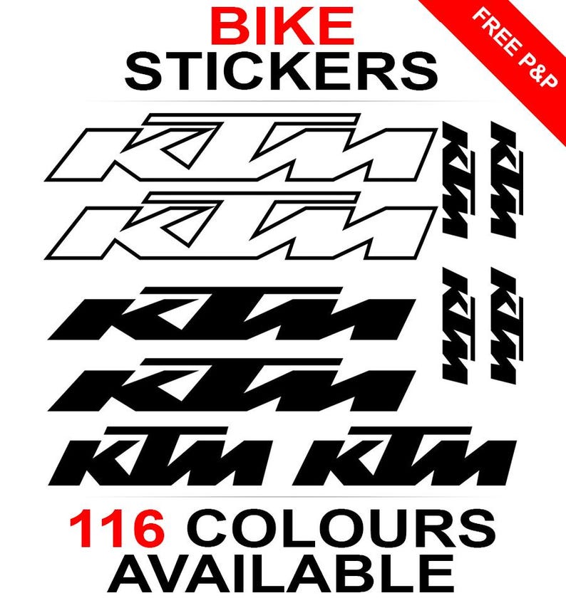KTM Bike Sticker Sheet Decal Set Frame Cycling BMW Cycle MTB Dh ...