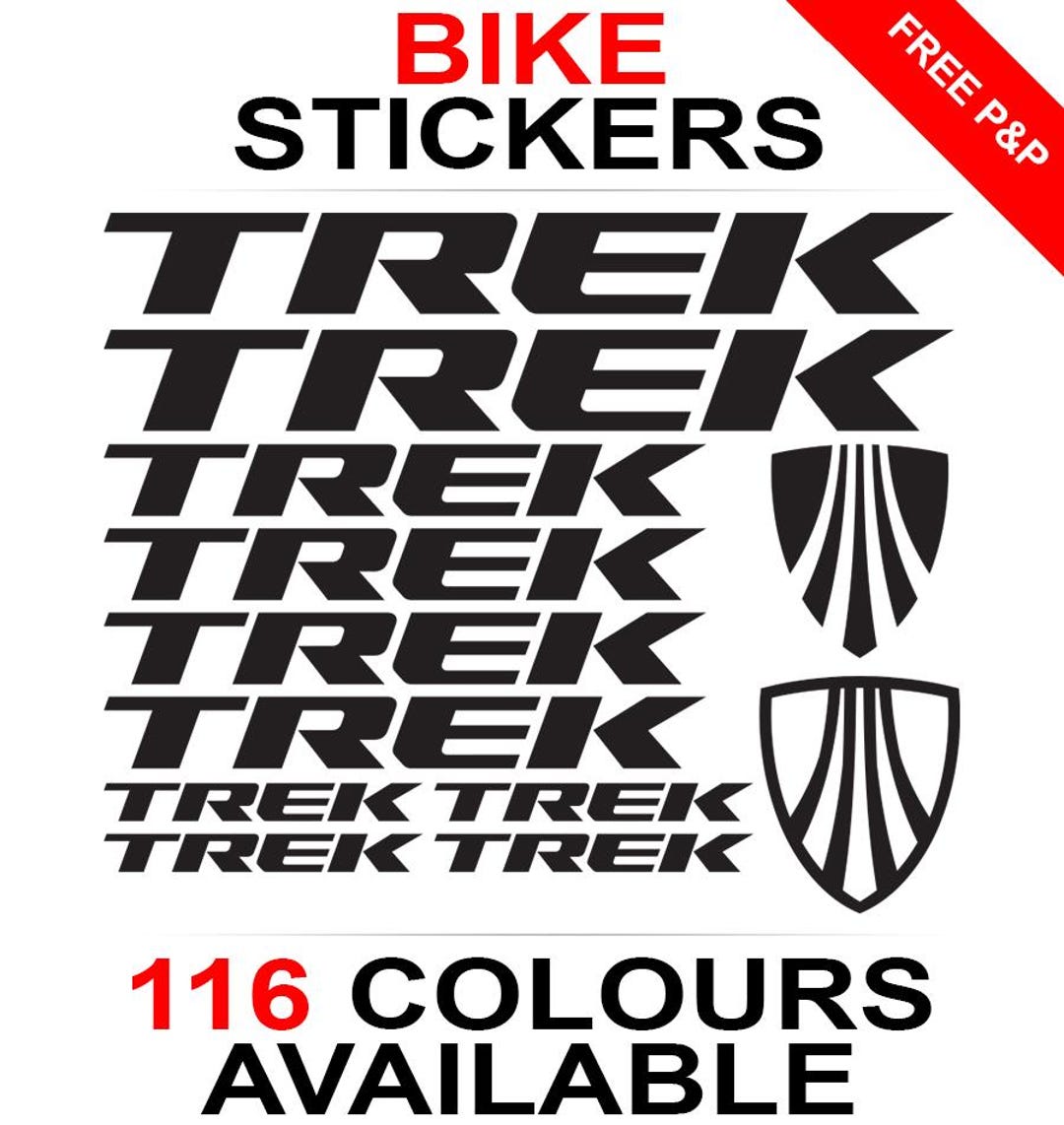 TREK Bike Sticker Sheet Decal Set Frame Cycling BMW Cycle MTB Dh ...