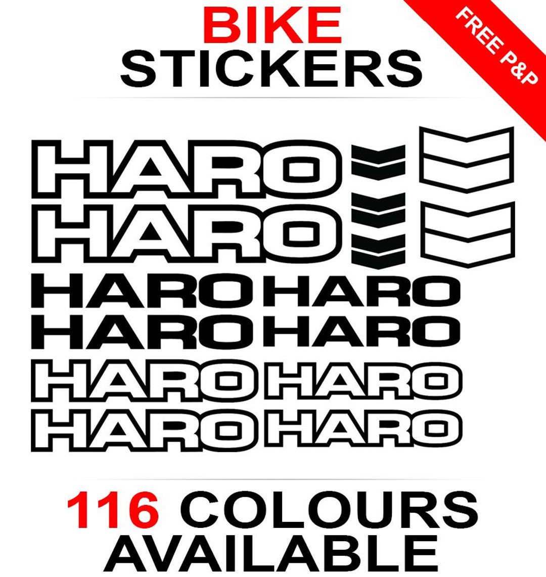 Haro Bike Sticker Sheet Decal Set Frame Cycling BMW Cycle MTB DH ...
