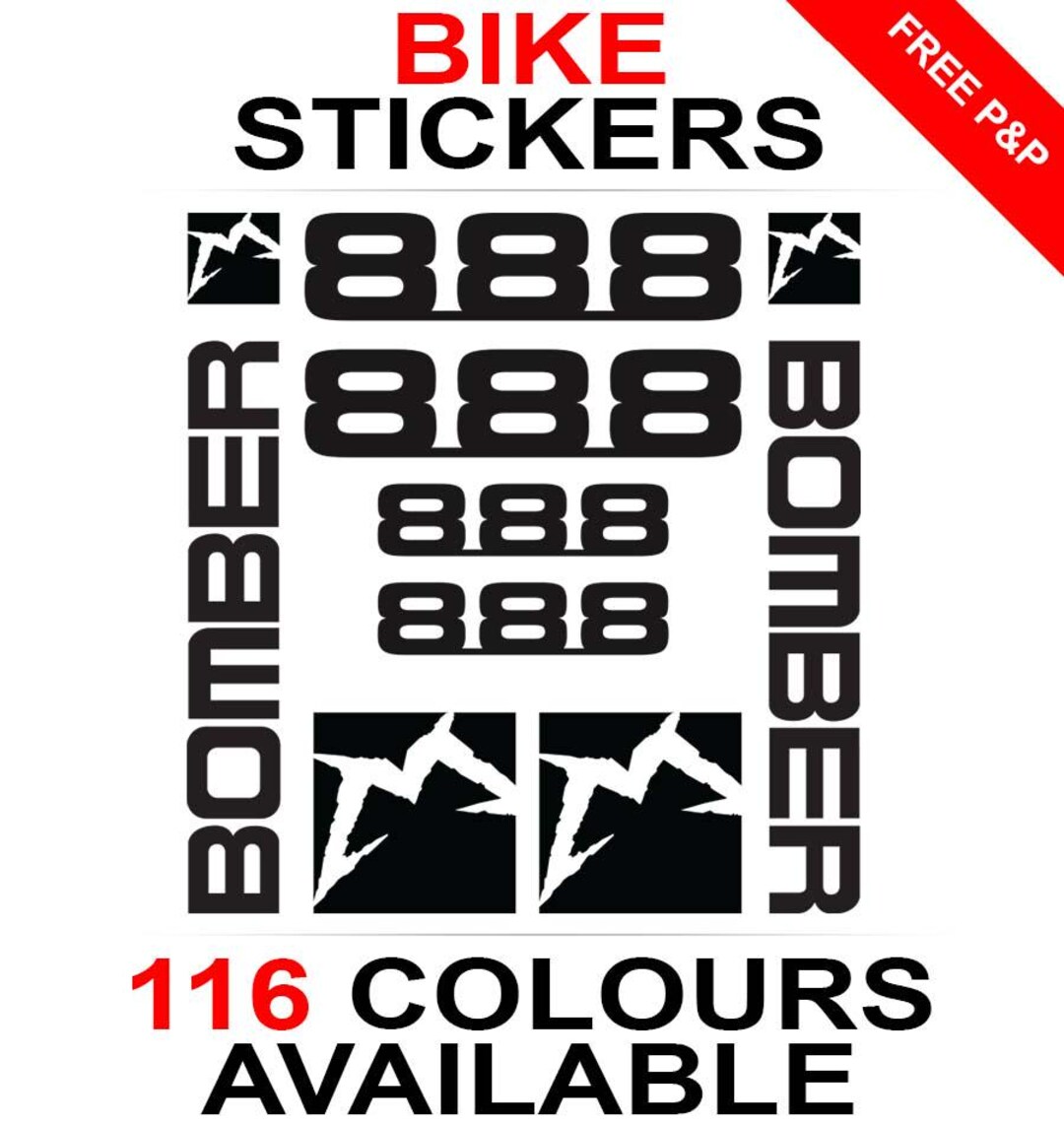 Bomber Marzocchi Bike Sticker Sheet Decal Set Frame Cycling BMW Cycle ...