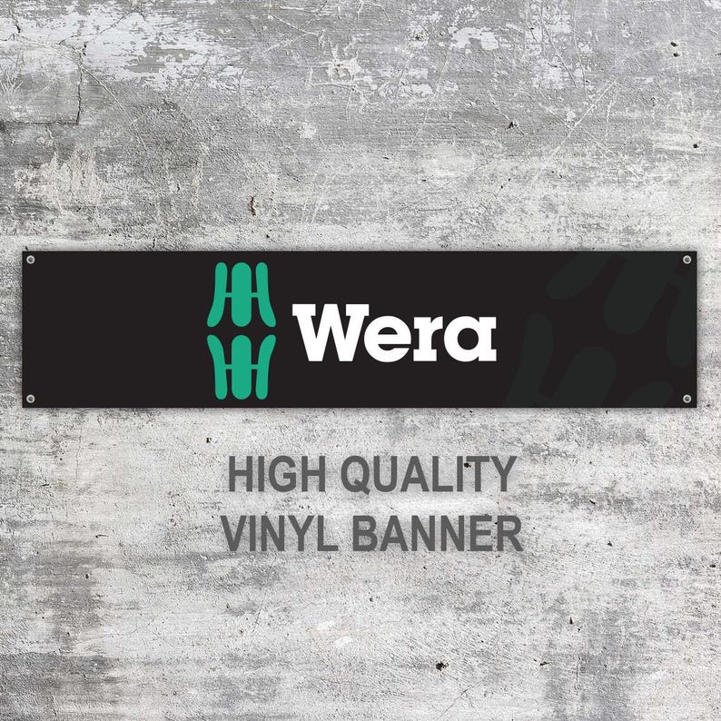 WERA Vinyl Banner Garage Workshop Workspace Sign Decoration Car Bike ...