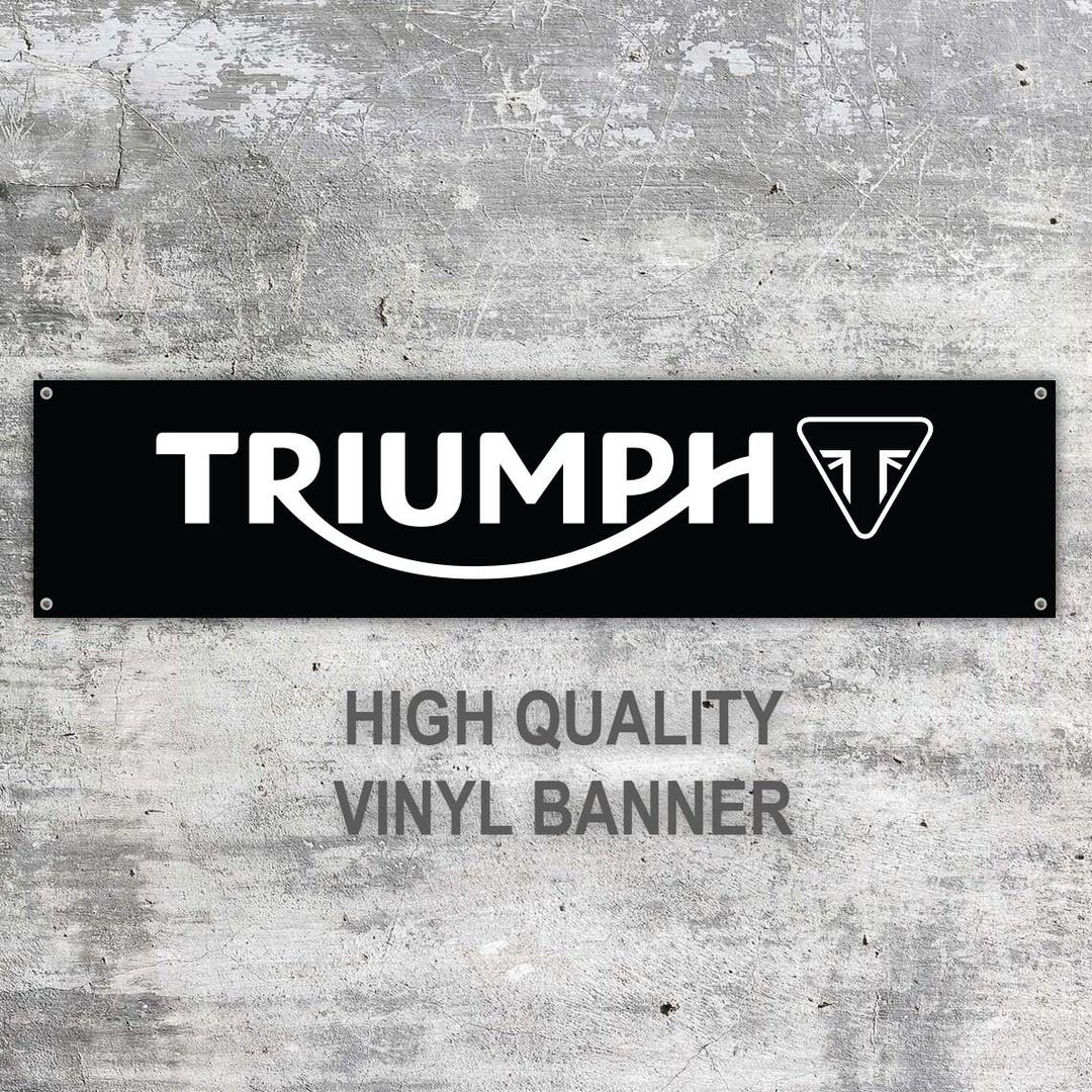 Triumph Motorbikes Vinyl Banner Garage Workshop Workspace Sign ...