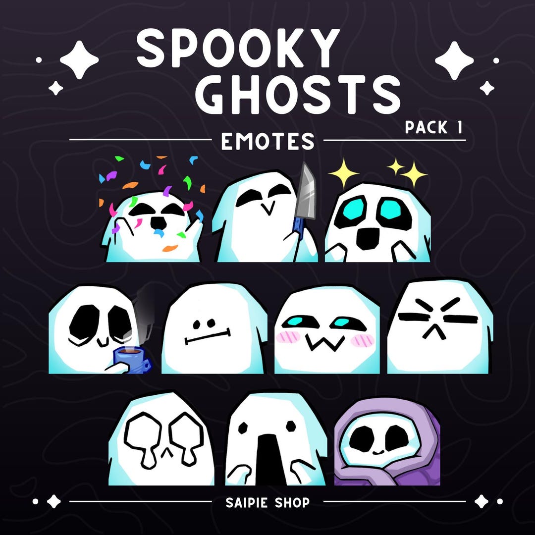Ghost Emotes Pack 1: Twitch, Discord, Youtube (digital Download) - Etsy