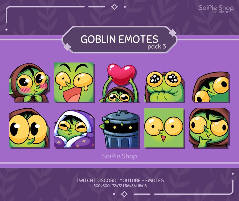 Goblin Emote Pack 3 | Gobbo Emotes for Twitch, Discord, Youtube - Etsy